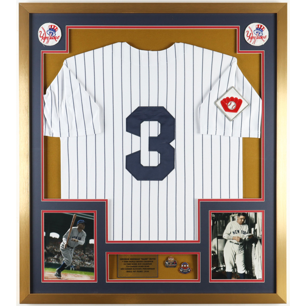 Babe Ruth Yankees Custom Framed Jersey Display with 1927 & 1932 ...
