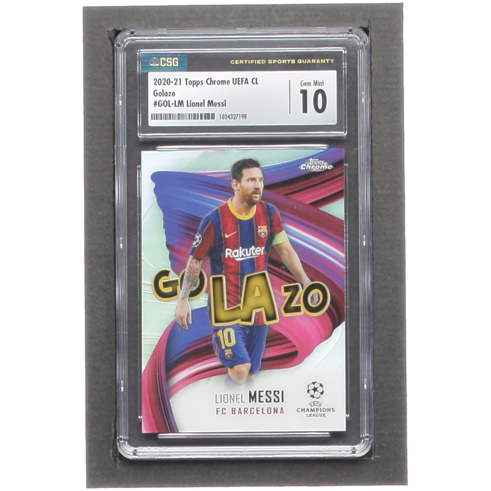 Lionel Messi 2020-21 Topps Chrome UEFA Champions League Golazo #GOLLM ...