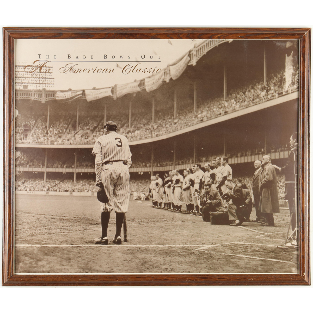 Babe Ruth Yankees "The Babe Bows Out" Custom Framed Photo Display ...