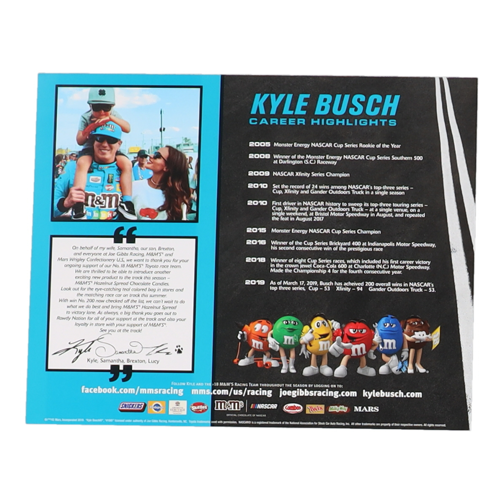 Kyle Busch Signed NASCAR 8x10 Photo (Beckett) | Pristine Auction