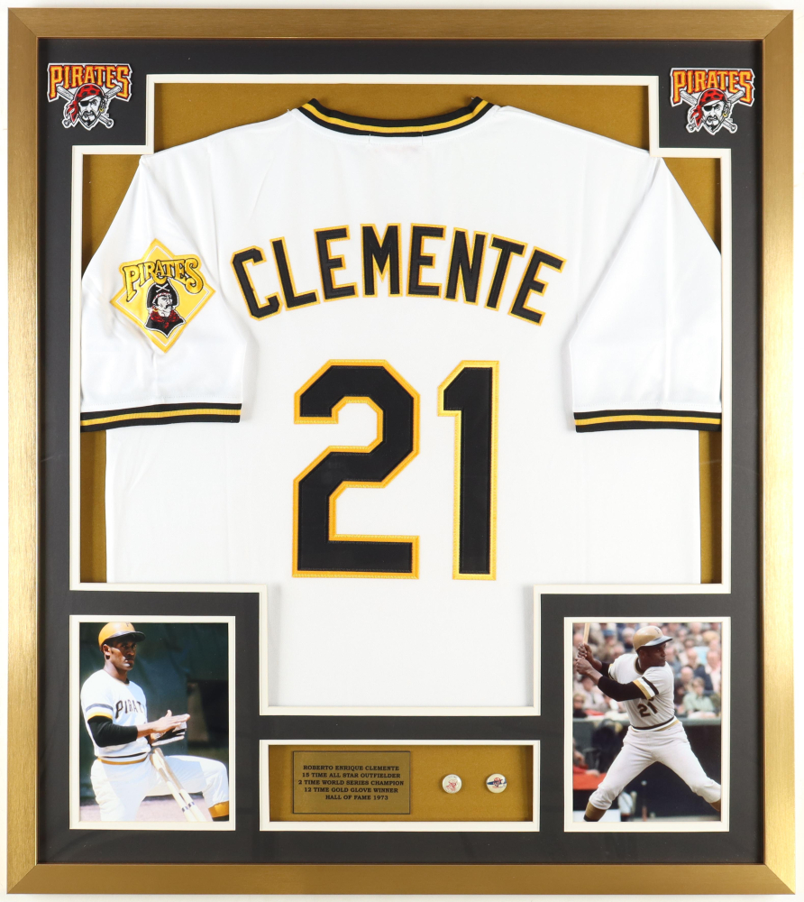 Roberto Clemente Custom Framed Jersey Display With (2) Vintage Pirates ...