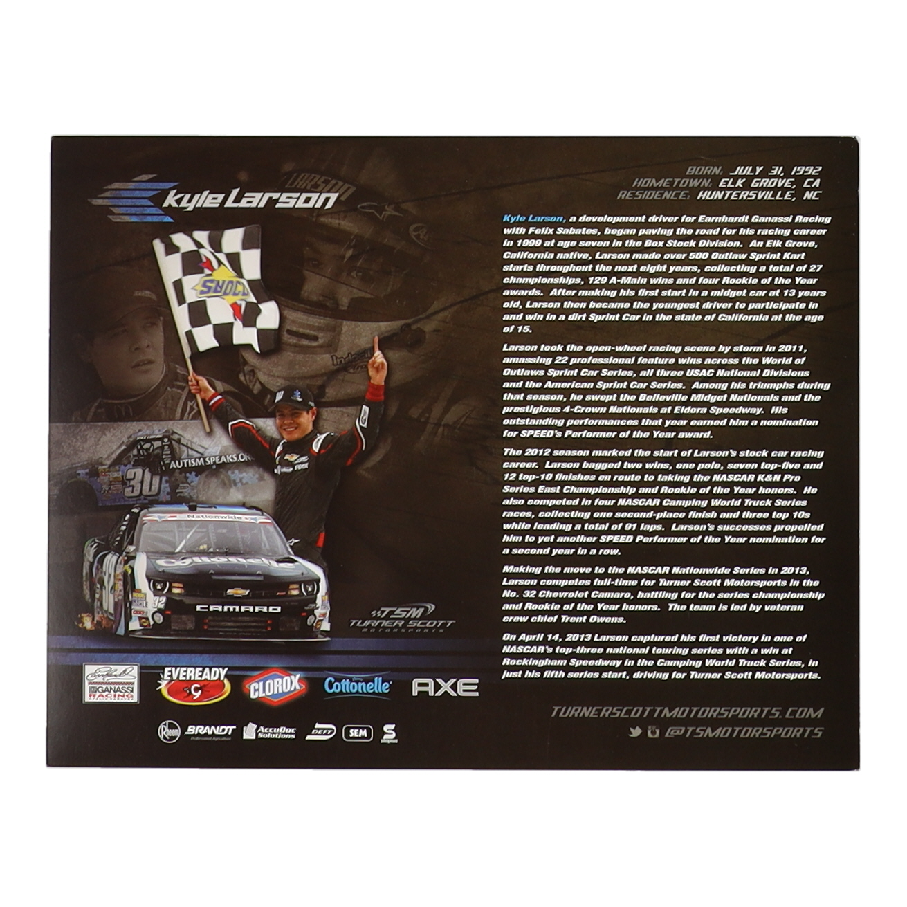 Kyle Larson Signed NASCAR 8x10 Photo (Beckett) | Pristine Auction