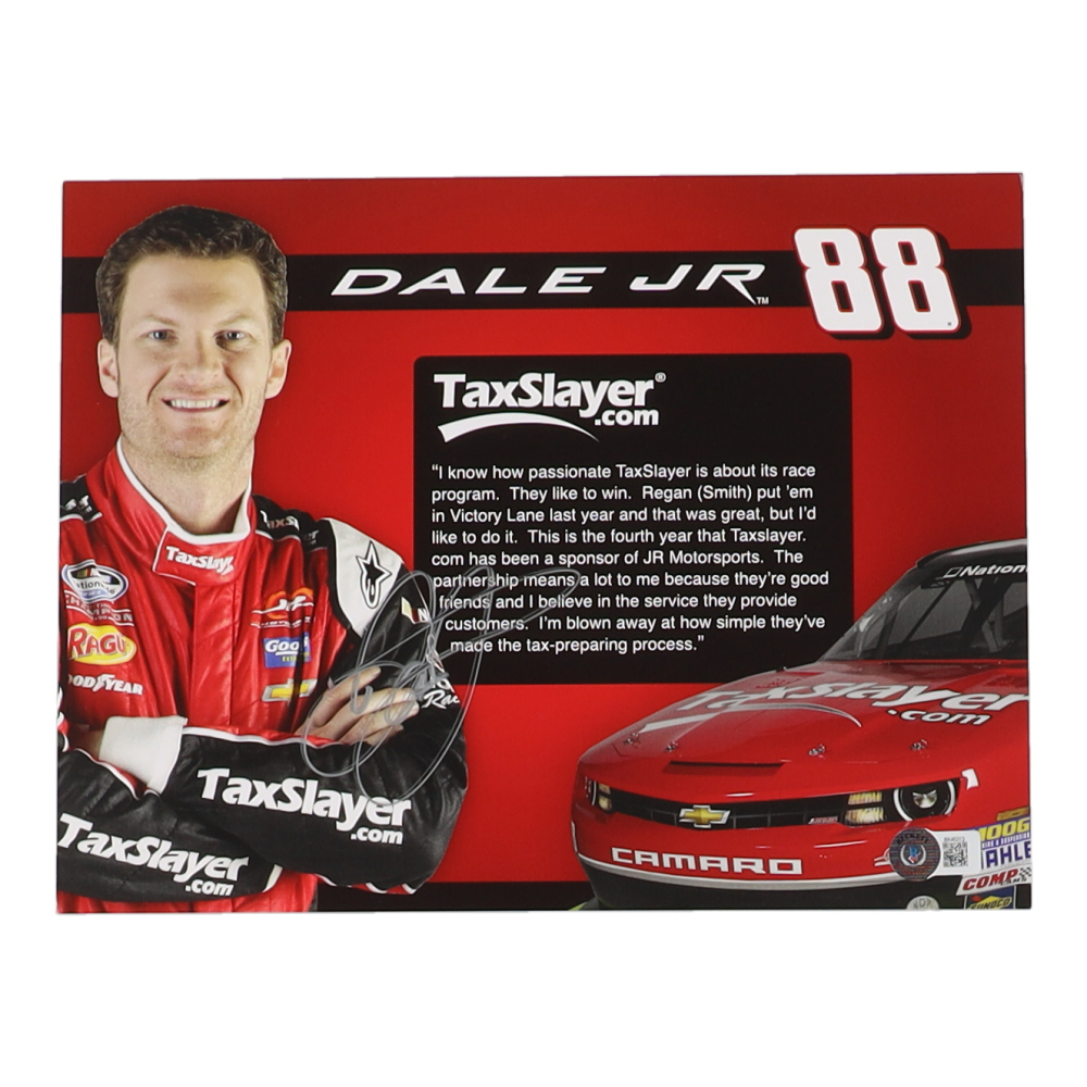 Dale Earnhardt Jr. Signed NASCAR 8x10 Flyer (Beckett) | Pristine Auction