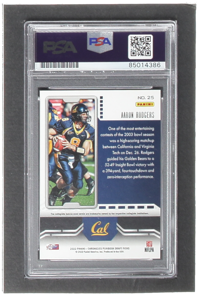 Aaron Rodgers Signed 2022 Panini Chronicles Draft Picks Playbook #25 ...