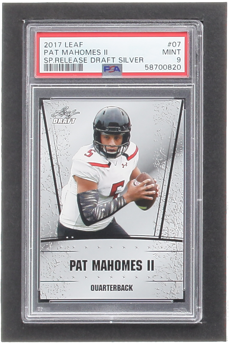Patrick Mahomes II 2017 Leaf Special Release Draft Silver #07 RC (PSA 9 ...