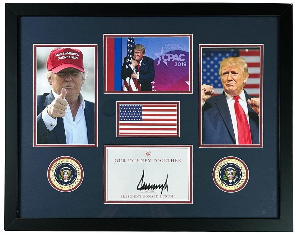 Donald Trump Signed Custom Framed Cut Display (JSA) | Pristine Auction