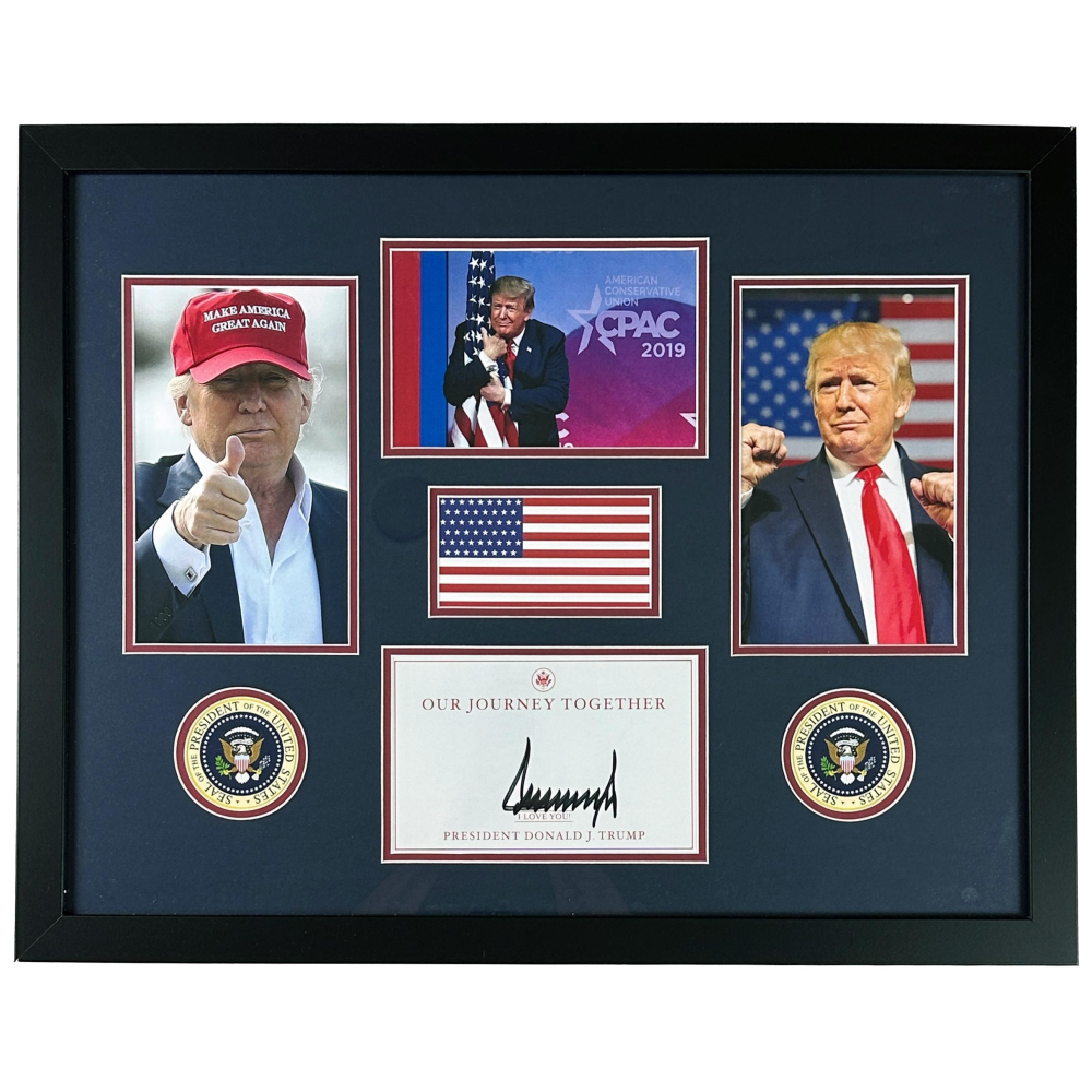 Donald Trump Signed Custom Framed Cut Display (JSA) | Pristine Auction