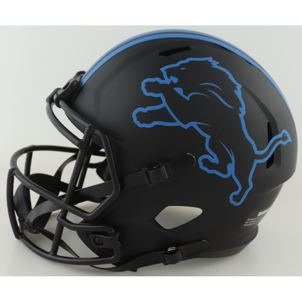 D'Andre Swift Signed Lions Full-Size Eclipse Alternate Speed Helmet ...