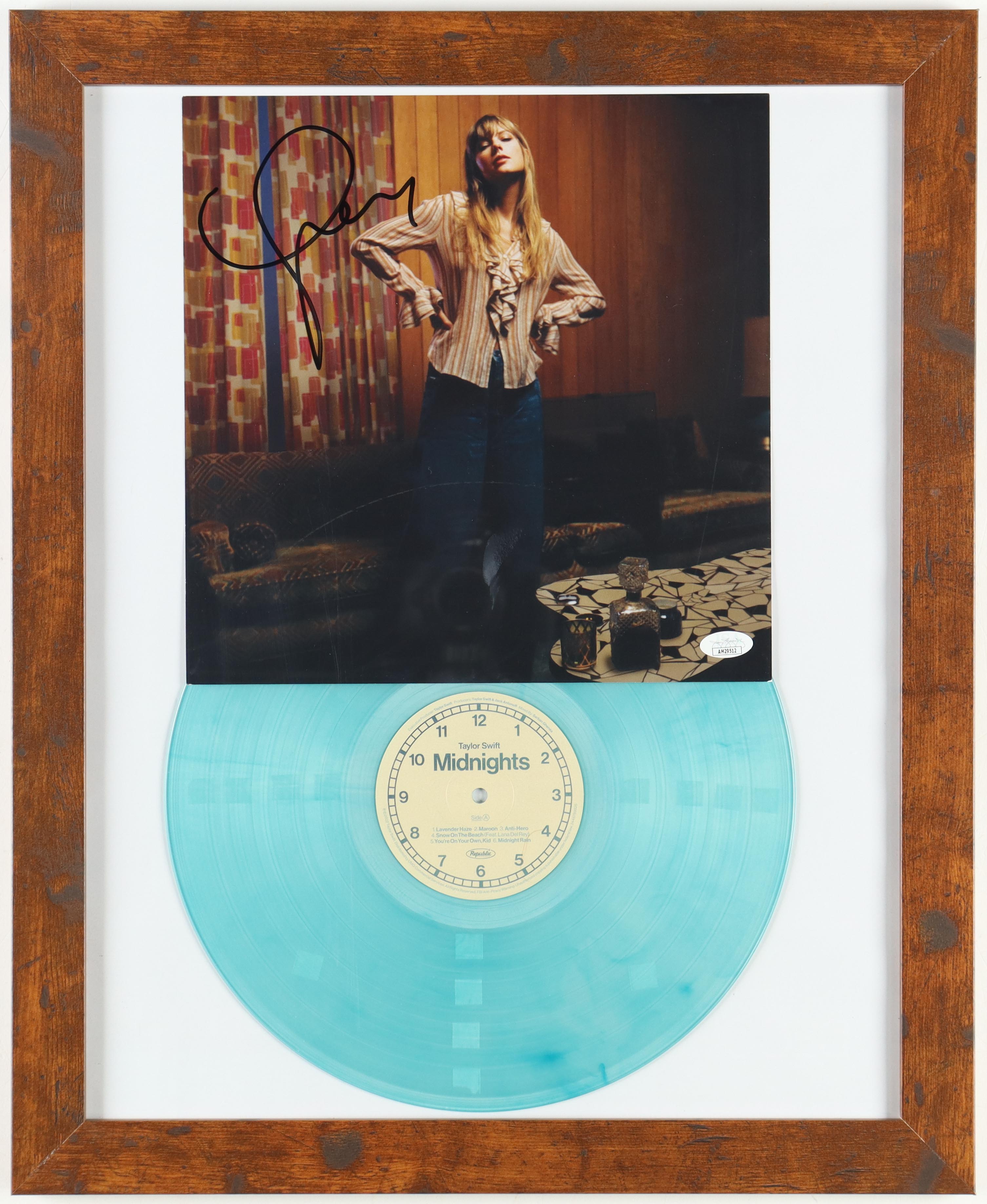 Taylor Swift Signed Custom Framed "Midnights" Vinyl Album Cover Display ...