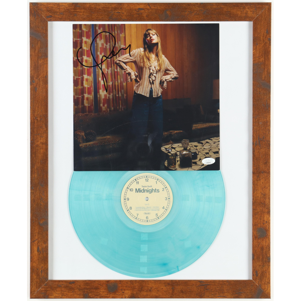 Taylor Swift Signed Custom Framed "Midnights" Vinyl Album Cover Display ...