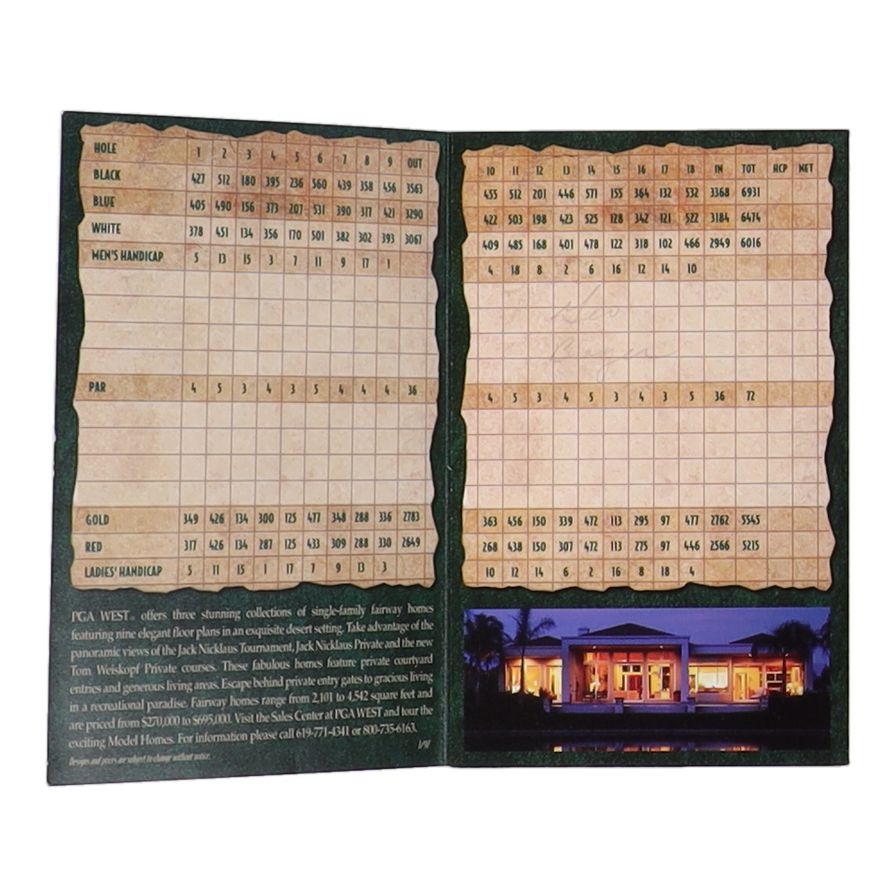 George Bayer Signed PGA West Scorecard (Beckett) | Pristine Auction