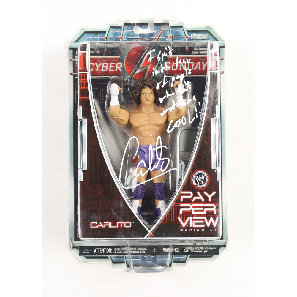 Carlito Colon Signed WWE Action Figure Inscribed "I Spit In The Face Of ...