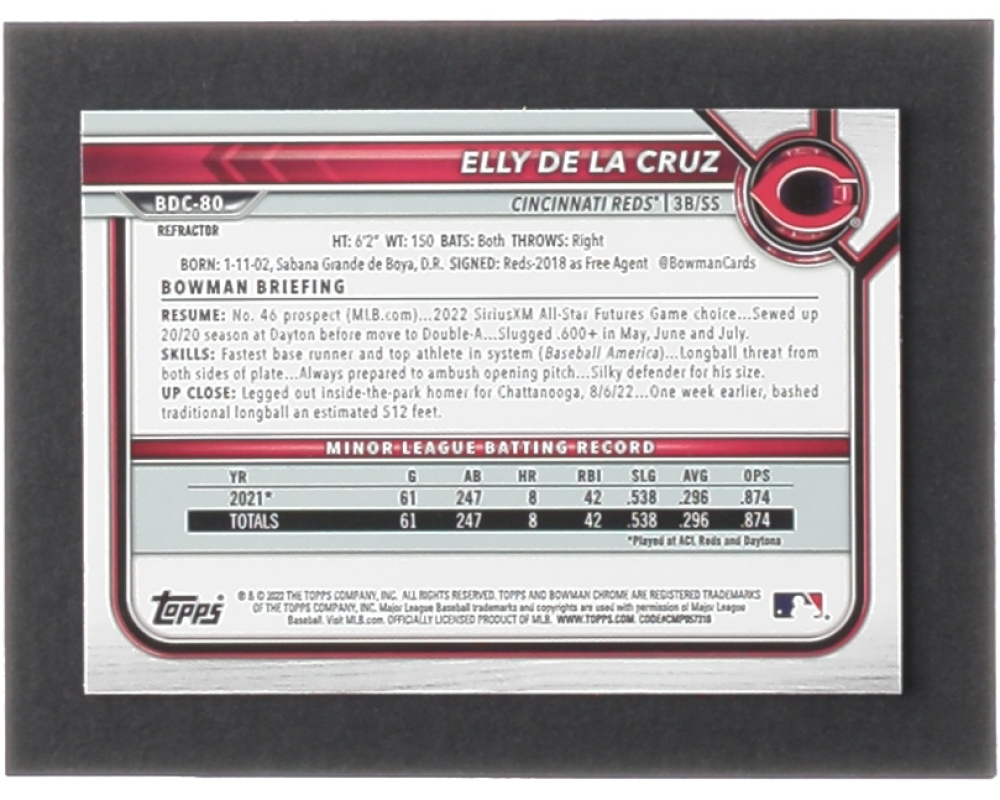 Elly De La Cruz 2022 Bowman Chrome Draft Refractors #BDC80 | Pristine ...