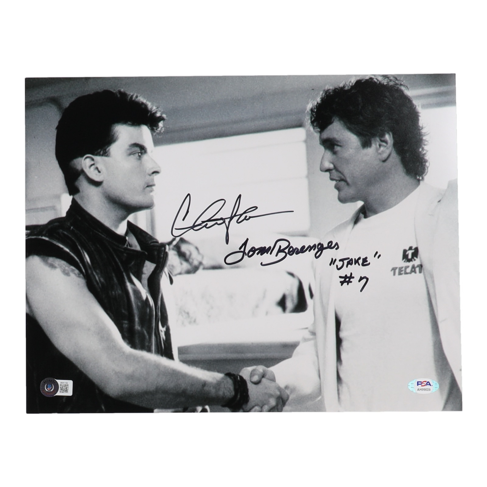 Charlie Sheen & Tom Berenger Signed "Major League" 11x14 Photo ...