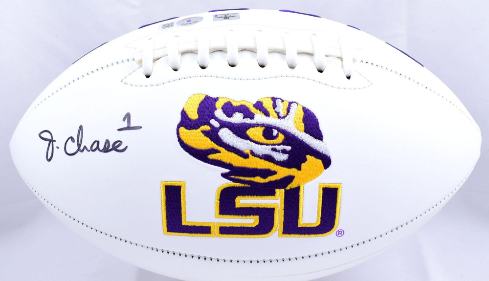 Ja'Marr Chase Signed LSU Tigers Logo Football (Beckett & Chase ...