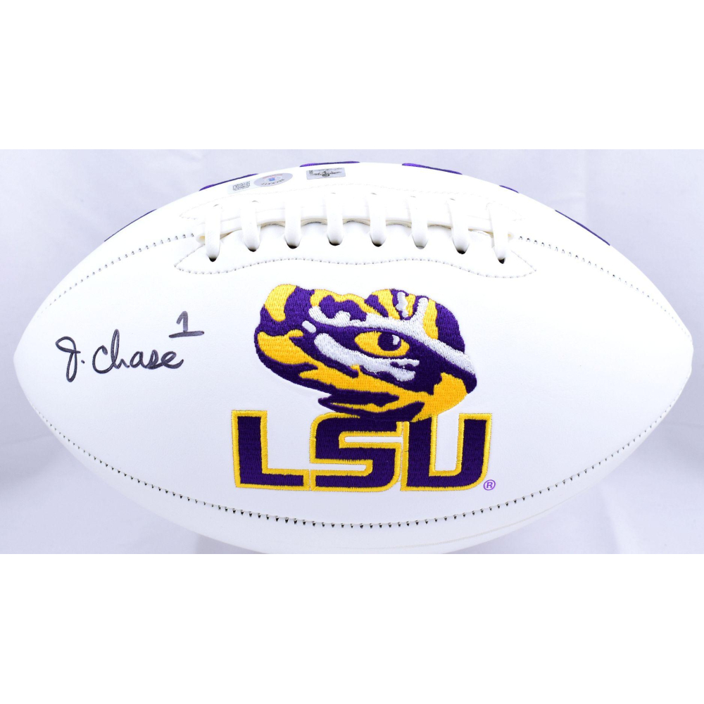 Ja'Marr Chase Signed LSU Tigers Logo Football (Beckett & Chase ...