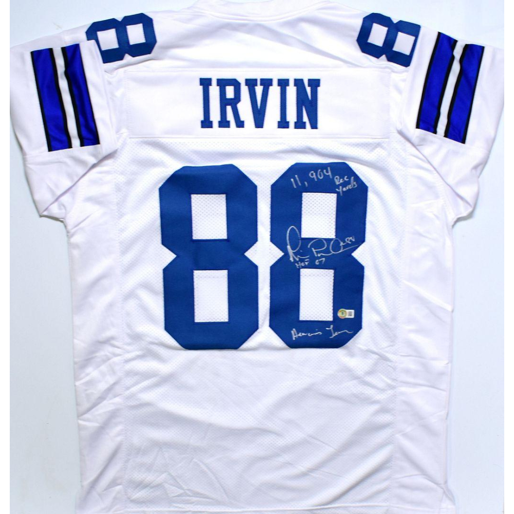 Michael Irvin Signed Jersey Inscribed "11,904 Rec Yards", "HOF 07 ...