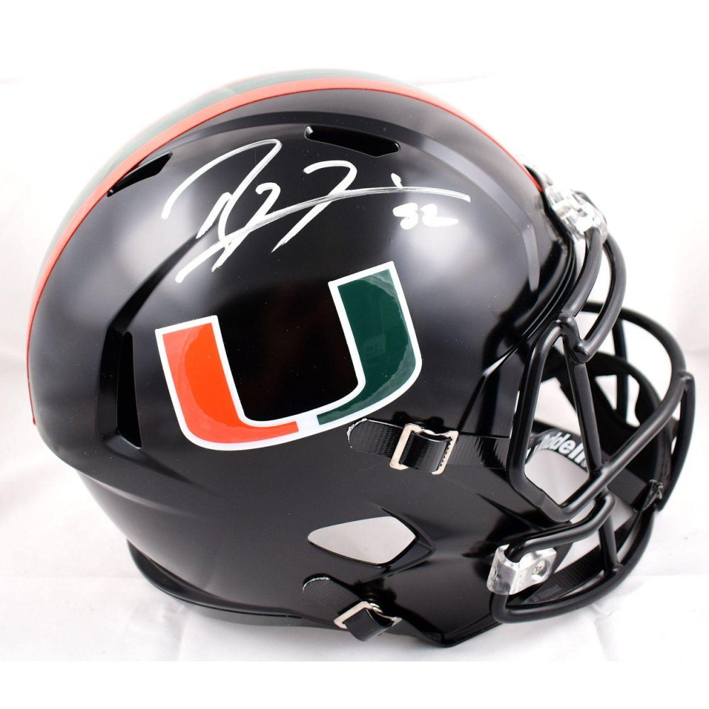 Ray Lewis Signed Miami Hurricanes Full-Size Speed Helmet (Beckett ...