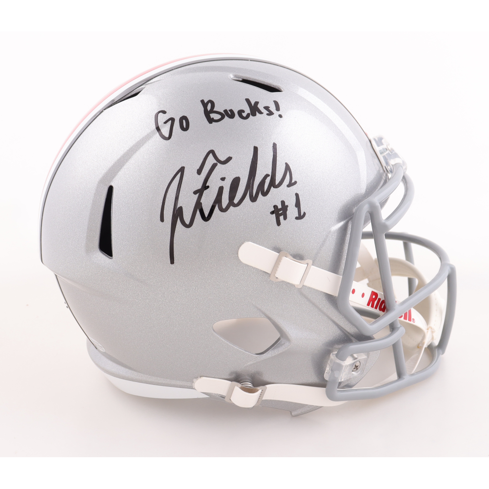 Justin Fields Signed Ohio State Buckeyes Full-Size Speed Helmet ...