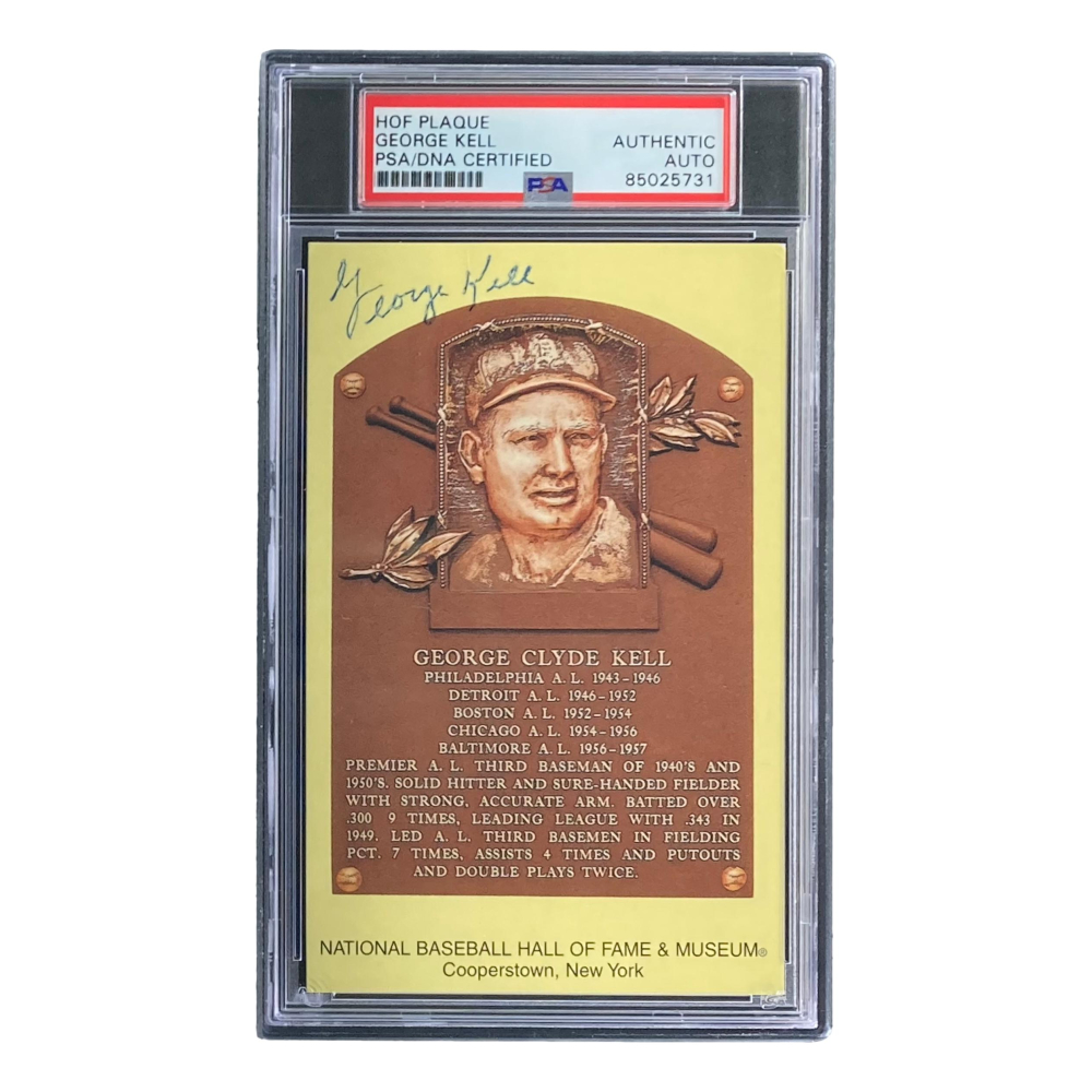 George Kell Signed Hall of Fame Plaque Postcard (PSA) | Pristine Auction