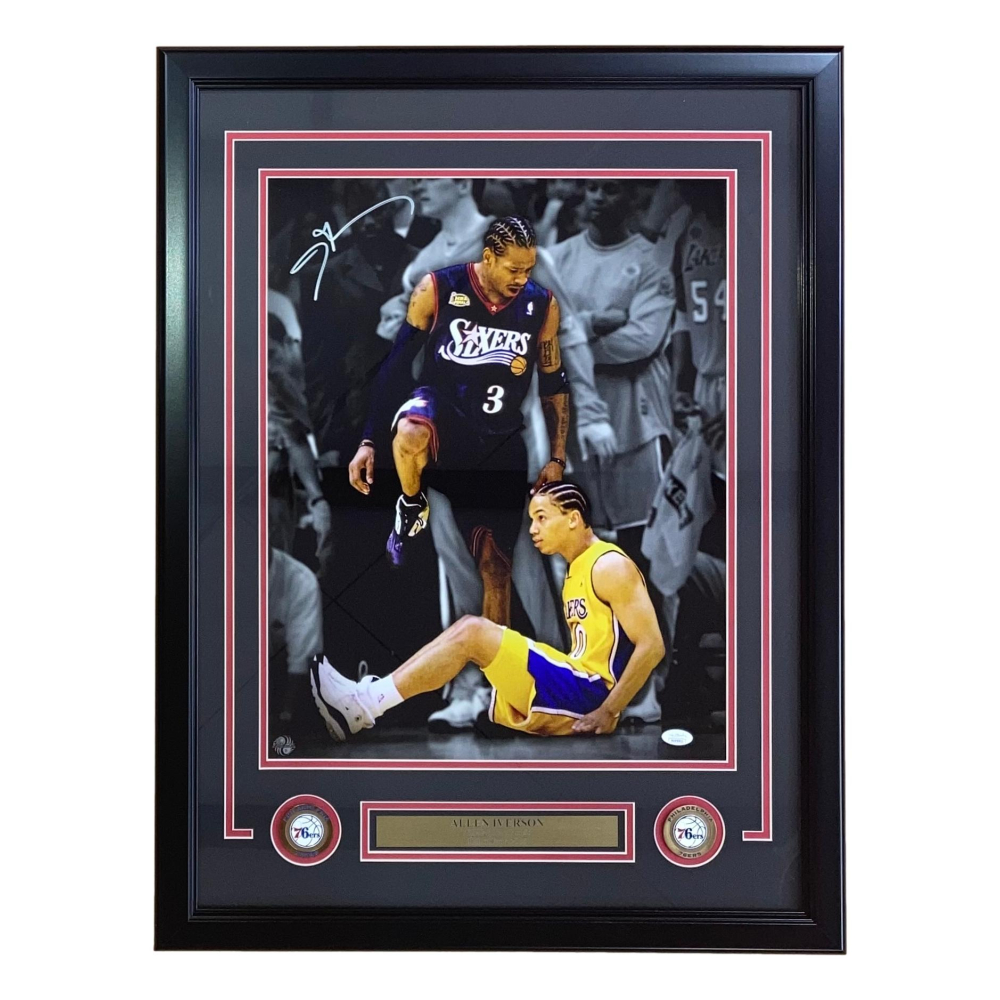 Allen Iverson Signed 76ers Custom Framed Photo (JSA) | Pristine Auction