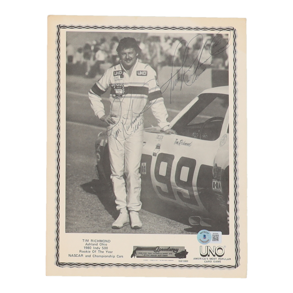 Tim Richmond Signed 8x10 Photo Inscribed "Uno" (Beckett) | Pristine Auction