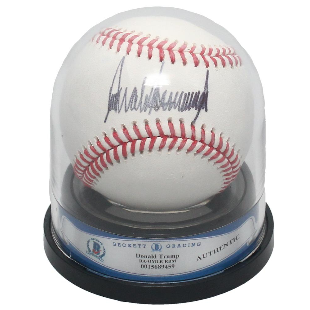 Donald Trump Signed OML Baseball with High Quality Display Case (BGS ...