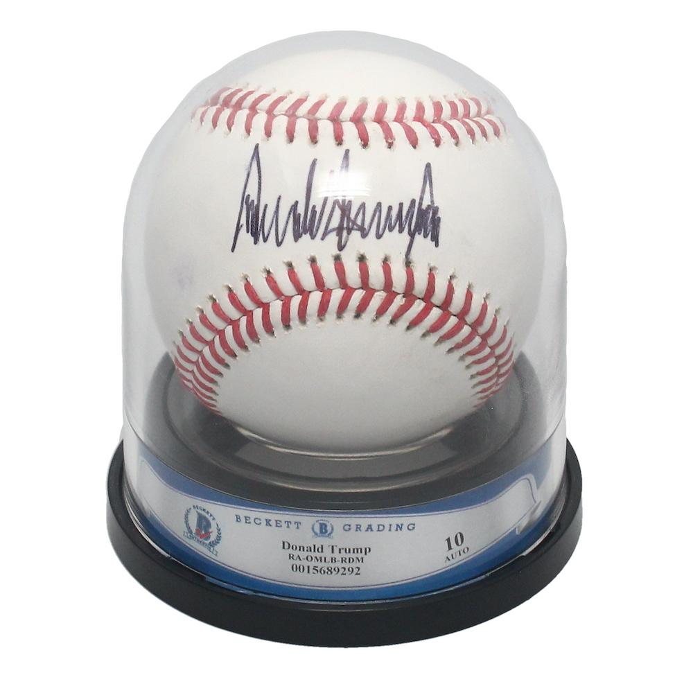 Donald Trump Signed OML Baseball with High Quality Display Case (BGS ...