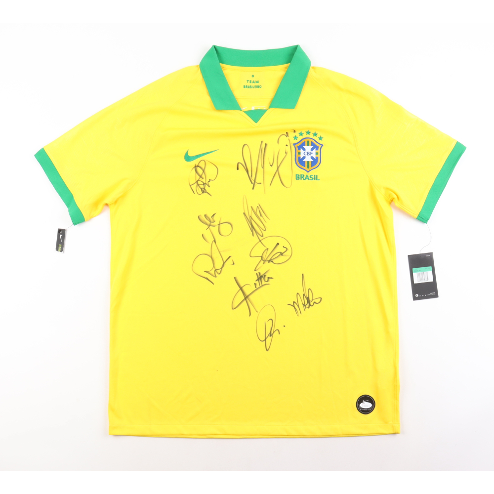 2019 Brazil Men's National Team Jersey Signed By (10) With Neymar Jr ...
