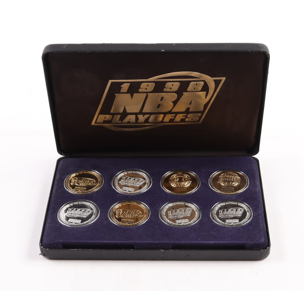 1998 NBA Playoffs LE Commemorative Set With (8) Fine Silver Coins ...
