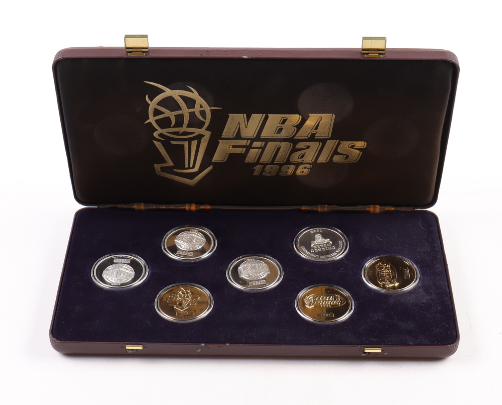 1996 NBA Playoffs LE Commemorative Set With (7) Fine Silver Coins ...