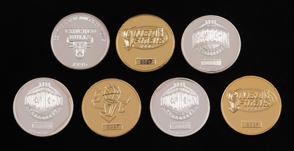 1996 NBA Playoffs LE Commemorative Set With (7) Fine Silver Coins ...