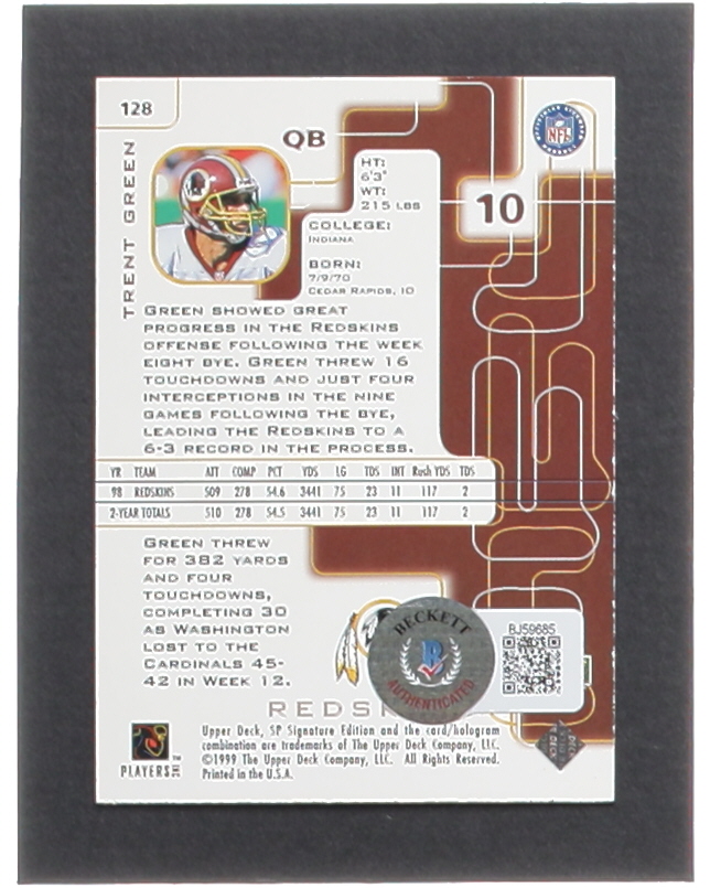 Trent Green Signed 1999 SP Signature #128 (Beckett) | Pristine Auction