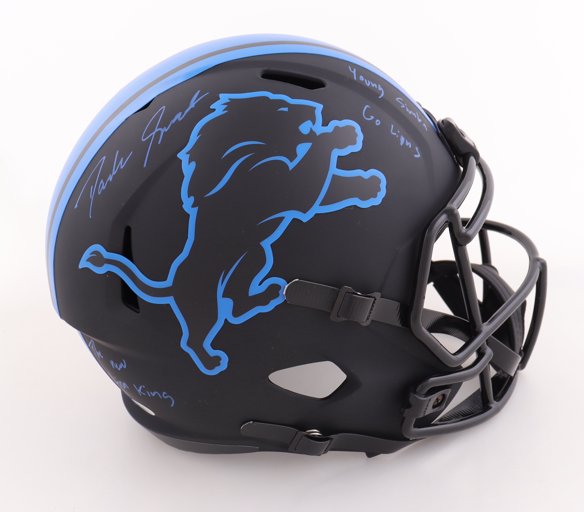 D'Andre Swift Signed Lions Full-Size Eclipse Alternate Speed Helmet ...
