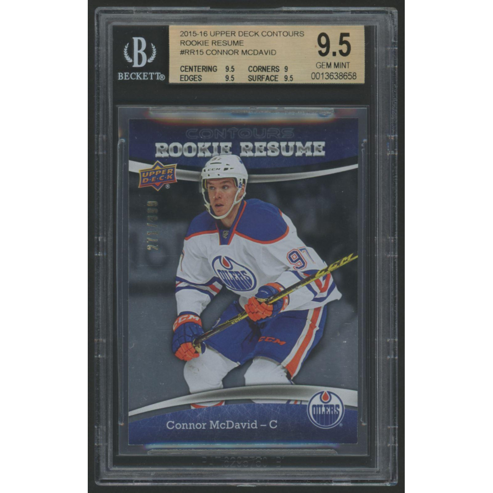 Connor McDavid 2015-16 Upper Deck Contours Rookie Resume #RR15 #271/399 ...