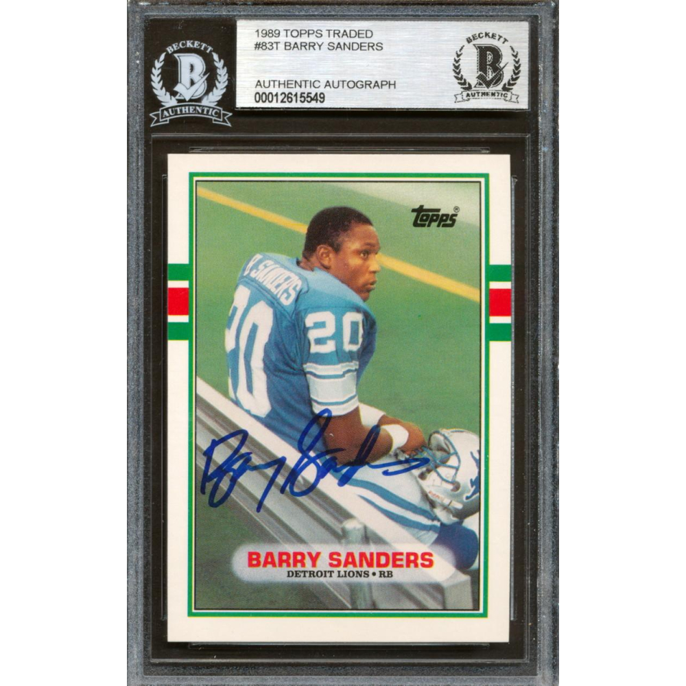Barry Sanders Signed 1989 Topps Traded #83T RC (BGS) | Pristine Auction