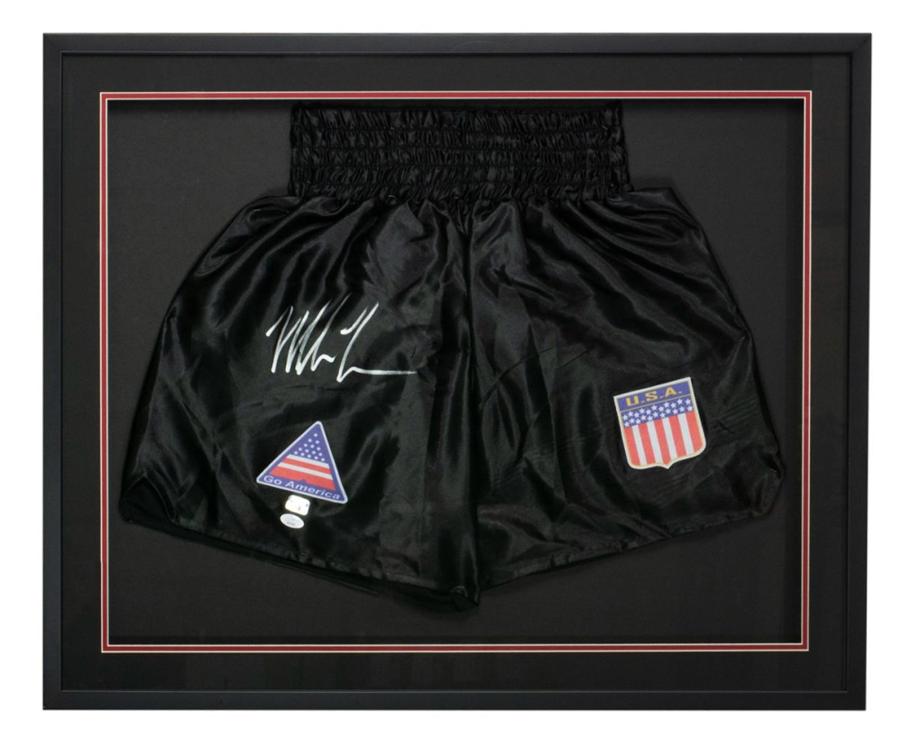 Mike Tyson Signed Custom Framed Boxing Trunks Display (Tyson & JSA ...