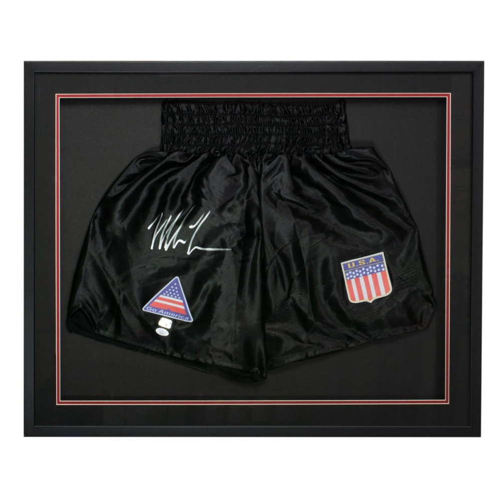 Mike Tyson Signed Custom Framed Boxing Trunks Display (Tyson & JSA ...