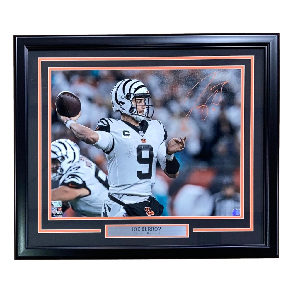 Joe Burrow Signed Bengals Custom Framed Photo (Fanatics) | Pristine Auction Joe Burrow Signed Bengals Custom Framed Photo (Fanatics) | Pristine Auction