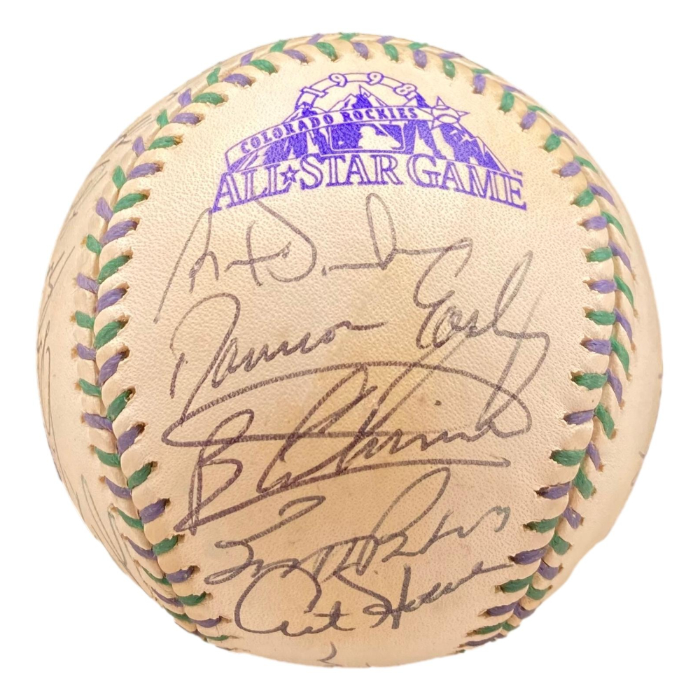 1998 All-Star Game Baseball Signed By (27) with Derek Jeter, Ken Griffey Jr., Cal Ripken Jr ...