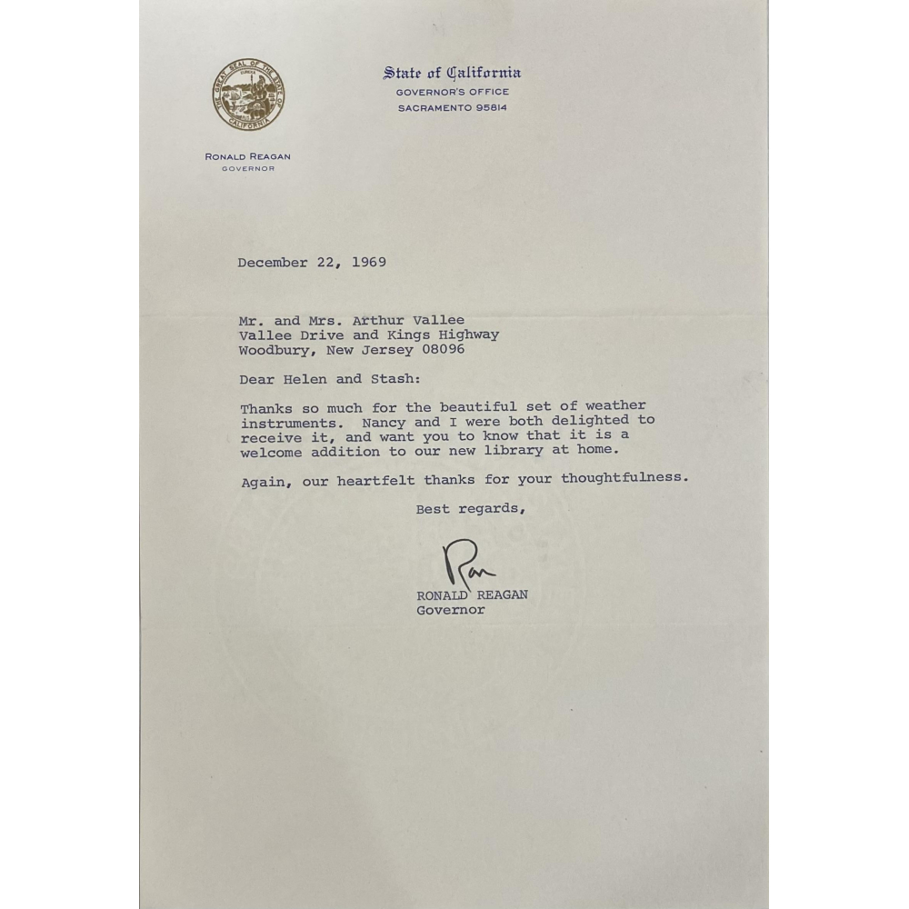 Ronald Reagan Signed Personal Letter (Beckett) | Pristine Auction