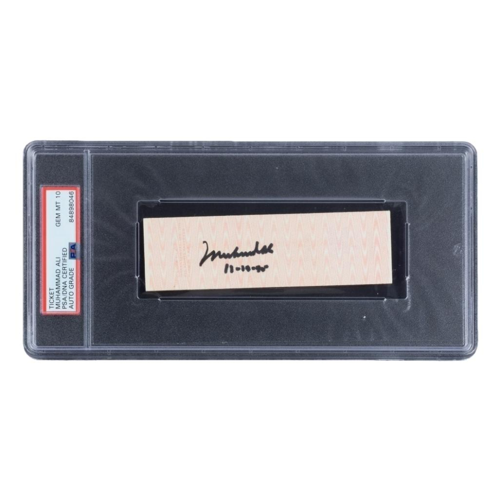Muhammad Ali Signed 1980 Fight Ticket Inscribed "11-10-90" (PSA ...