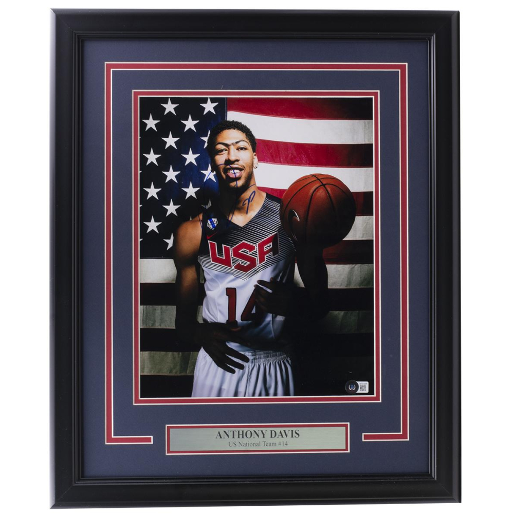 Anthony Davis Signed Team USA Custom Framed Photo (Beckett) | Pristine ...