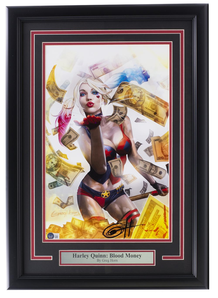 Greg Horn Signed "Harley Quinn" Custom Framed Lithograph (Beckett) | Pristine Auction