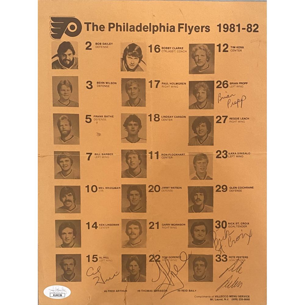 Flyers 8x10 Photo Signed By (5) with Brian Propp, Rick St. Croix, Pete ...