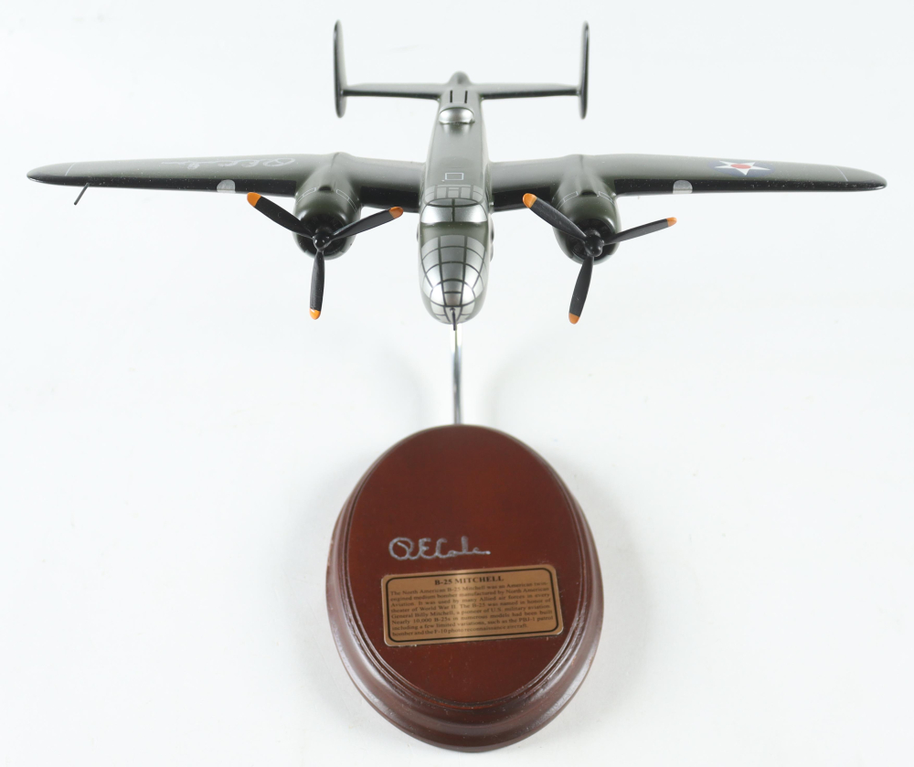 Dick Cole Twice-Signed B-25 Mitchell 1:72 Model Plane With Stand (PSA ...