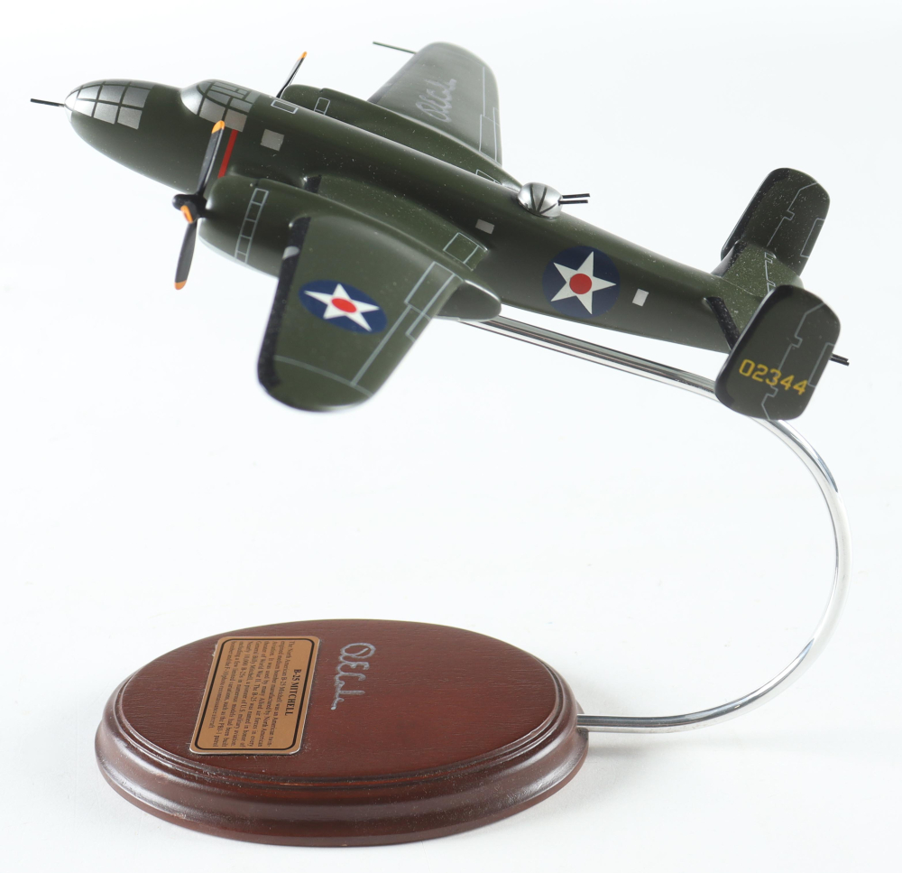 Dick Cole Twice-Signed B-25 Mitchell 1:72 Model Plane With Stand (PSA ...