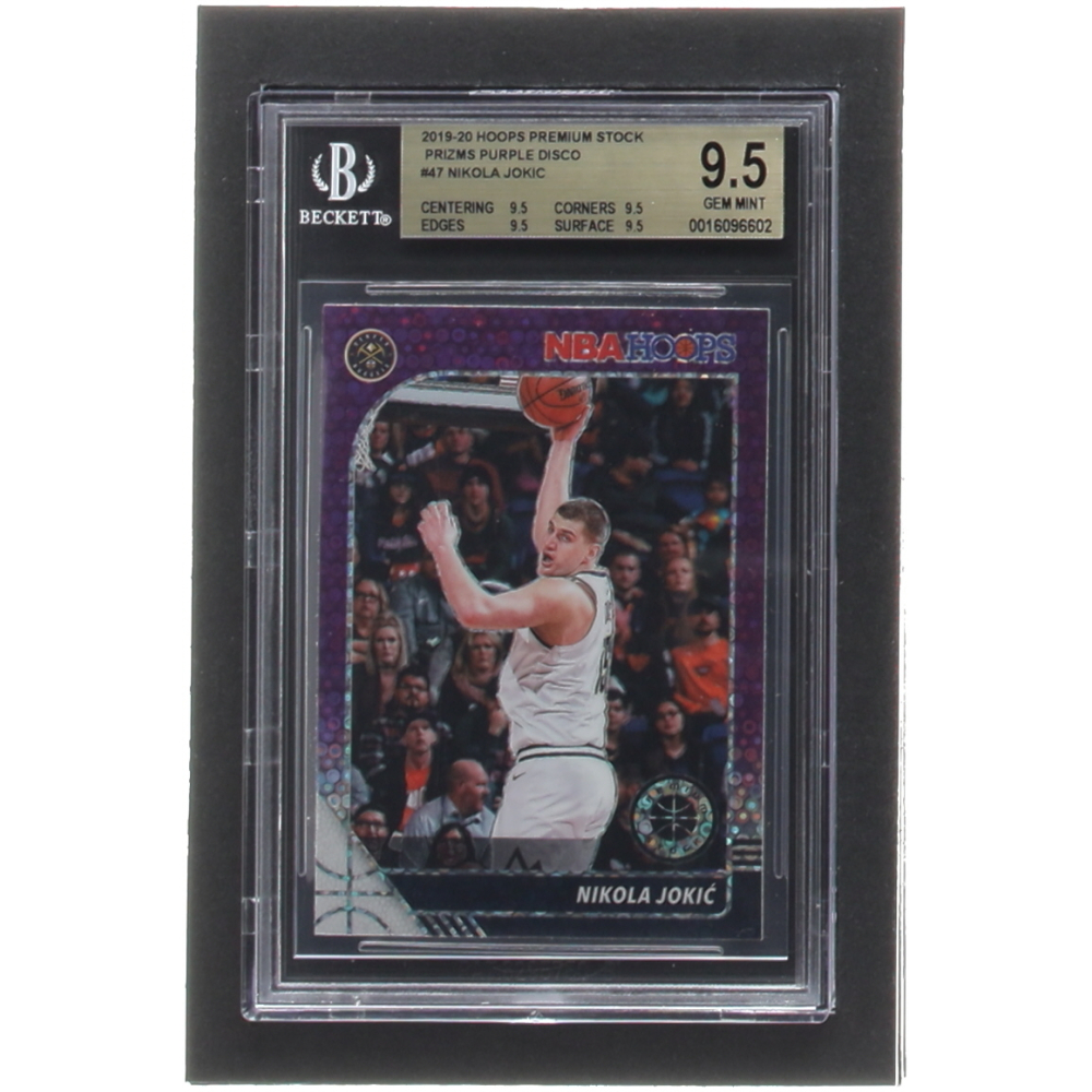 Nikola Jokic 2019-20 Hoops Premium Stock Prizms Purple Disco #47 (BGS 9 ...