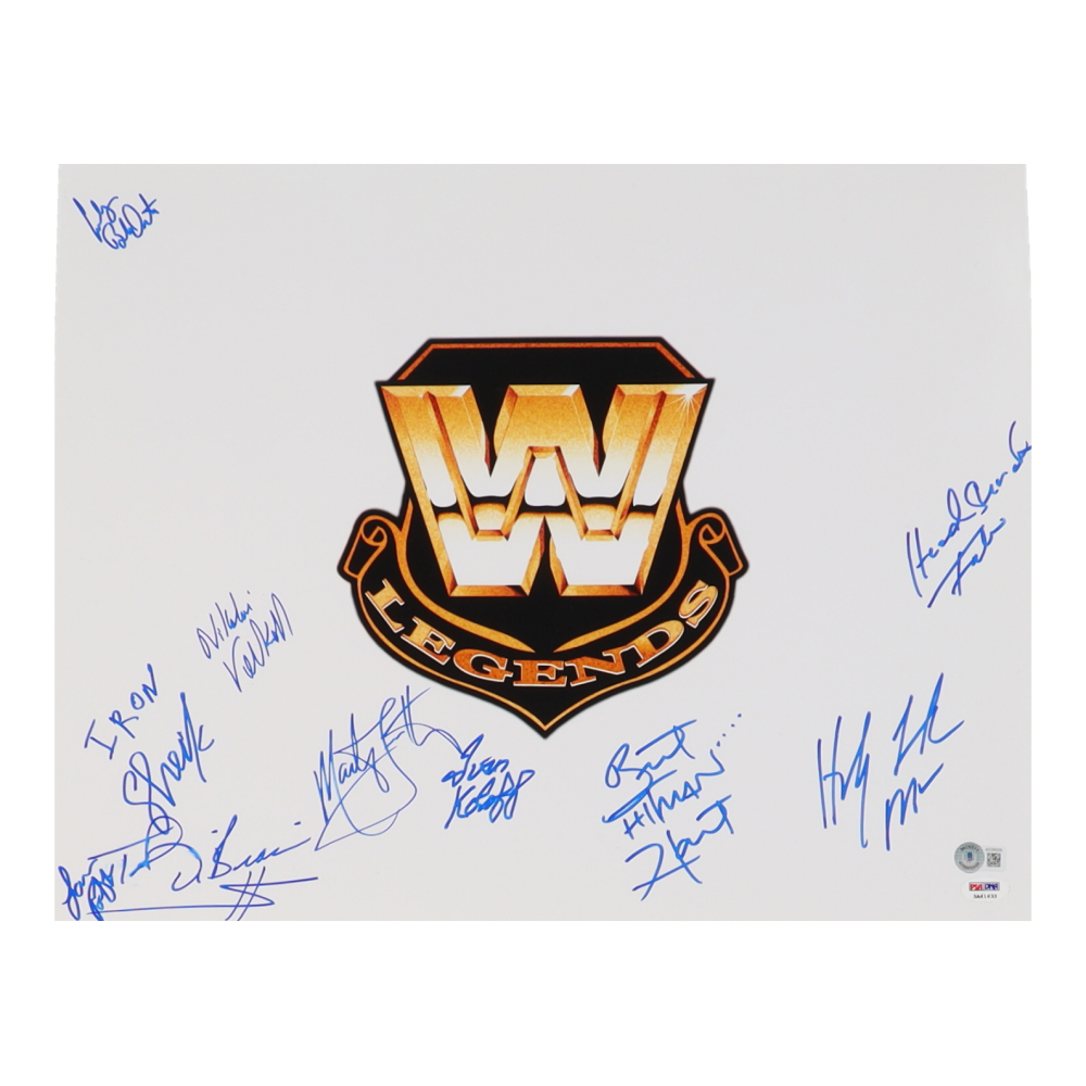 WWF Legends 16x20 Photo Signed by (10) with Bret Hart, Ted DiBiase Sr ...