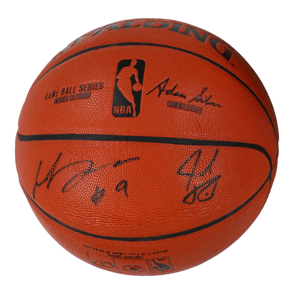 Heat Logo NBA Basketball Signed by (7) with Dwyane Wade, Amare ...